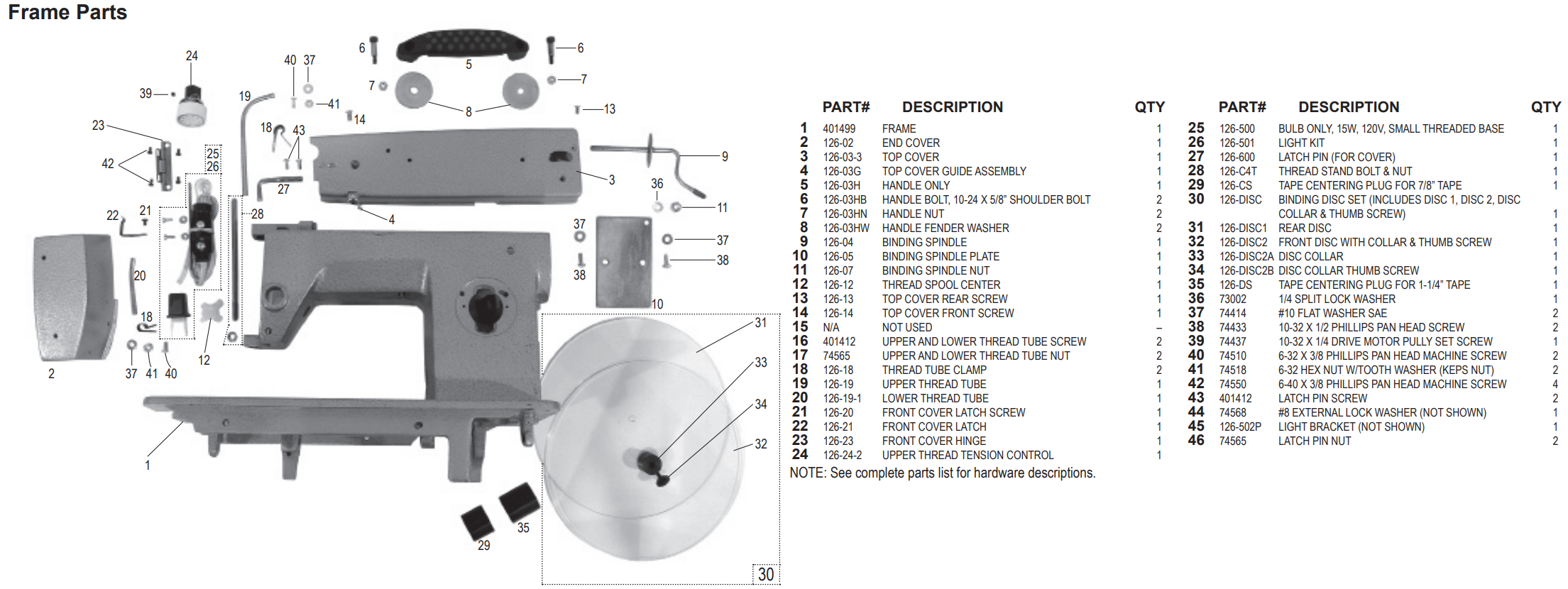National 126 Binding Brute Frame Parts – PreFloorTools.com